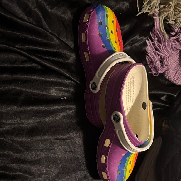 CROCS | Shoes | Crocs Multicolor Striped Clogs | Poshmark